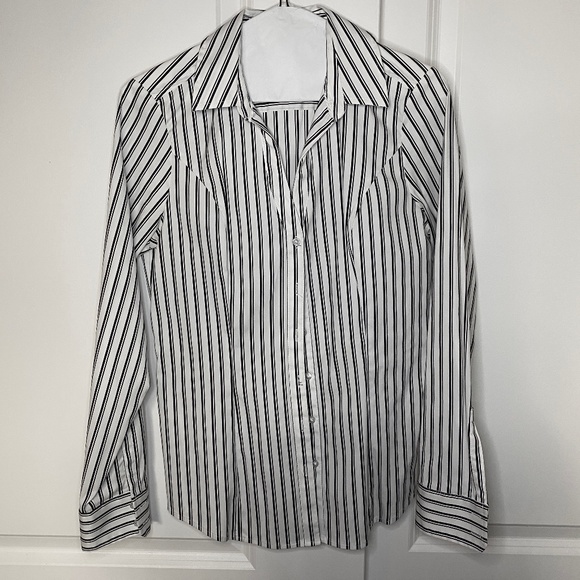 Express | Tops | Express Ultimate Essential Shirt Original Fit Button Down Blouse Stripe Size S ...